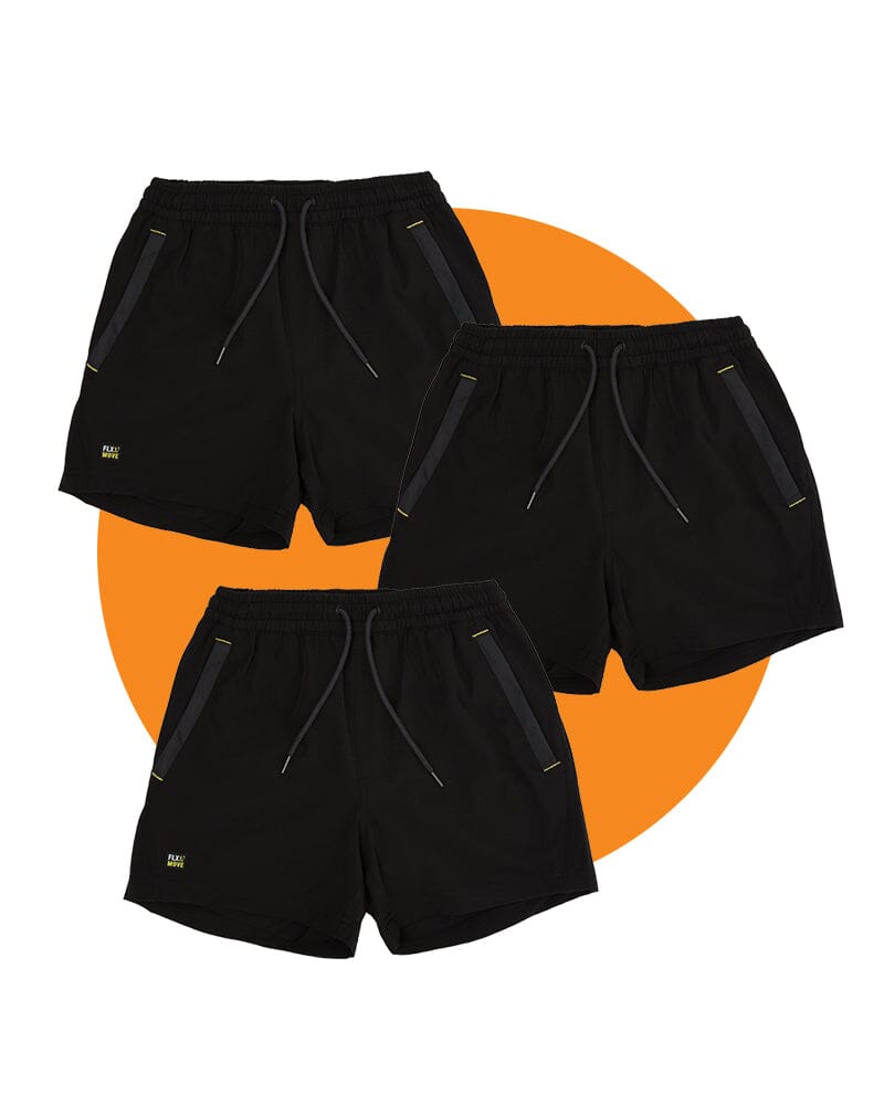 Bisley Tradies Flex And Move 4-Way Stretch Elastic Short Value Pack ...