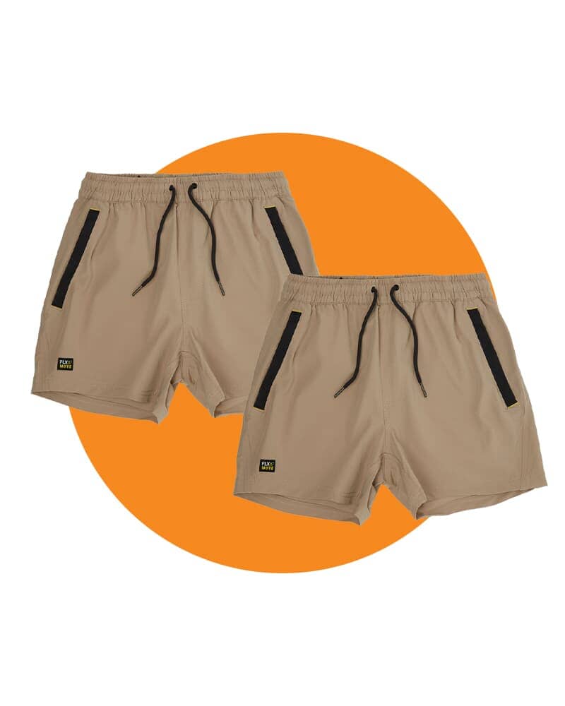 Bisley Tradies Flex And Move 4-Way Stretch Elastic Short Value Twin ...