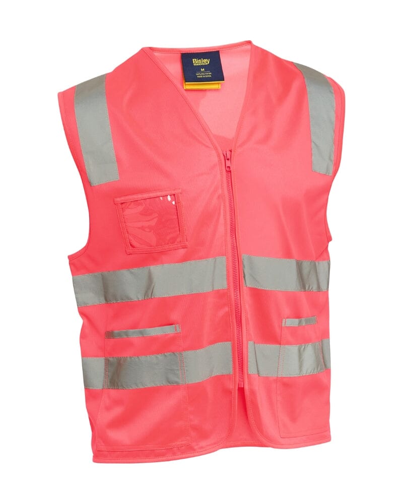 Bisley Taped Hi Vis Safety Zip Vest - Hi Vis Pink | Buy Online