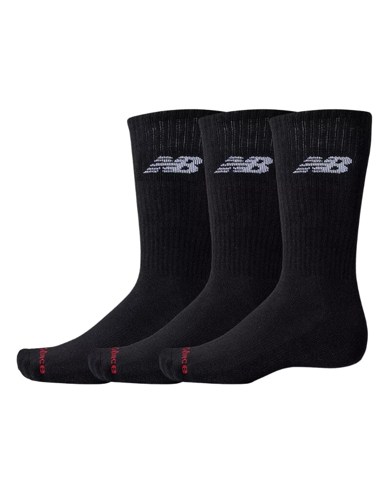 New Balance Everyday Crew Sock 3pk - Black | Buy Online