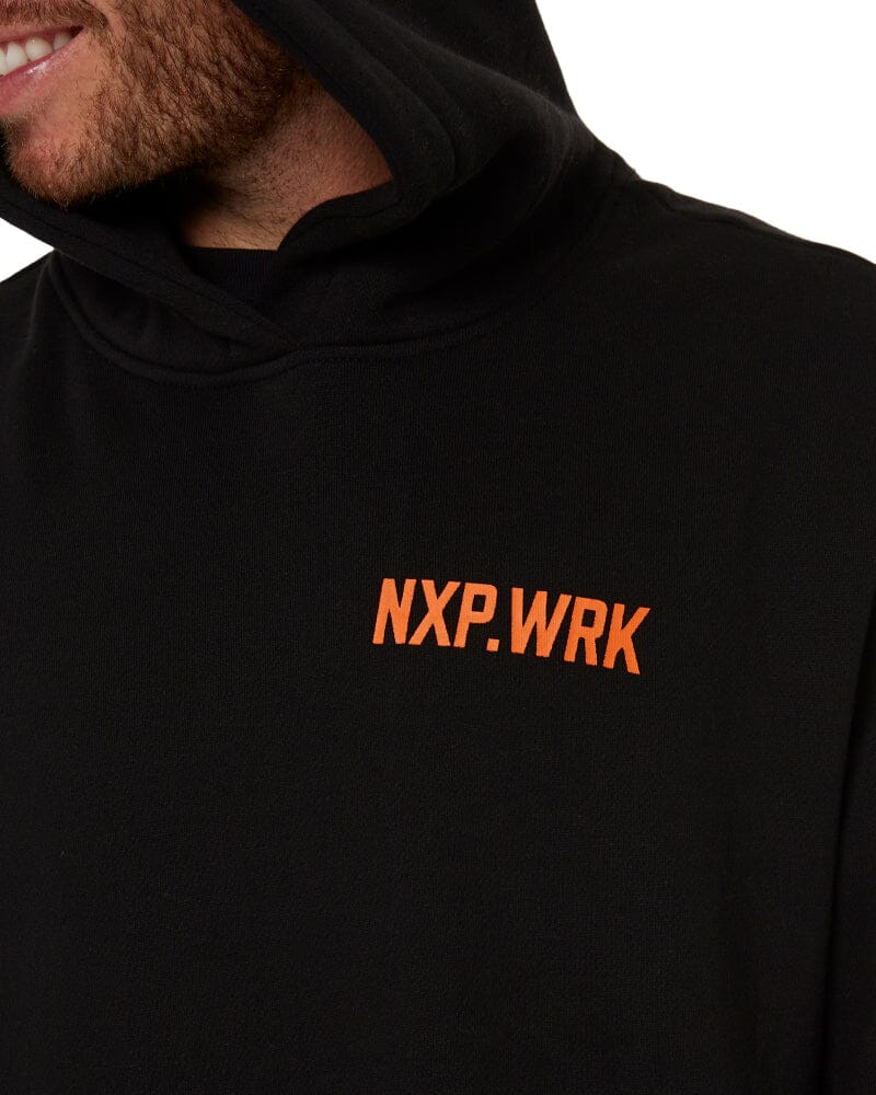 NXP.WRK Blueprint Dual Curved Hoodie - Solid Black | Buy Online