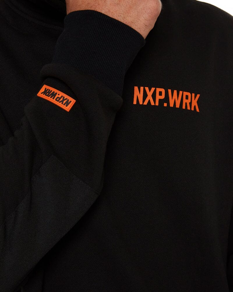 NXP.WRK Blueprint Dual Curved Hoodie - Solid Black | Buy Online