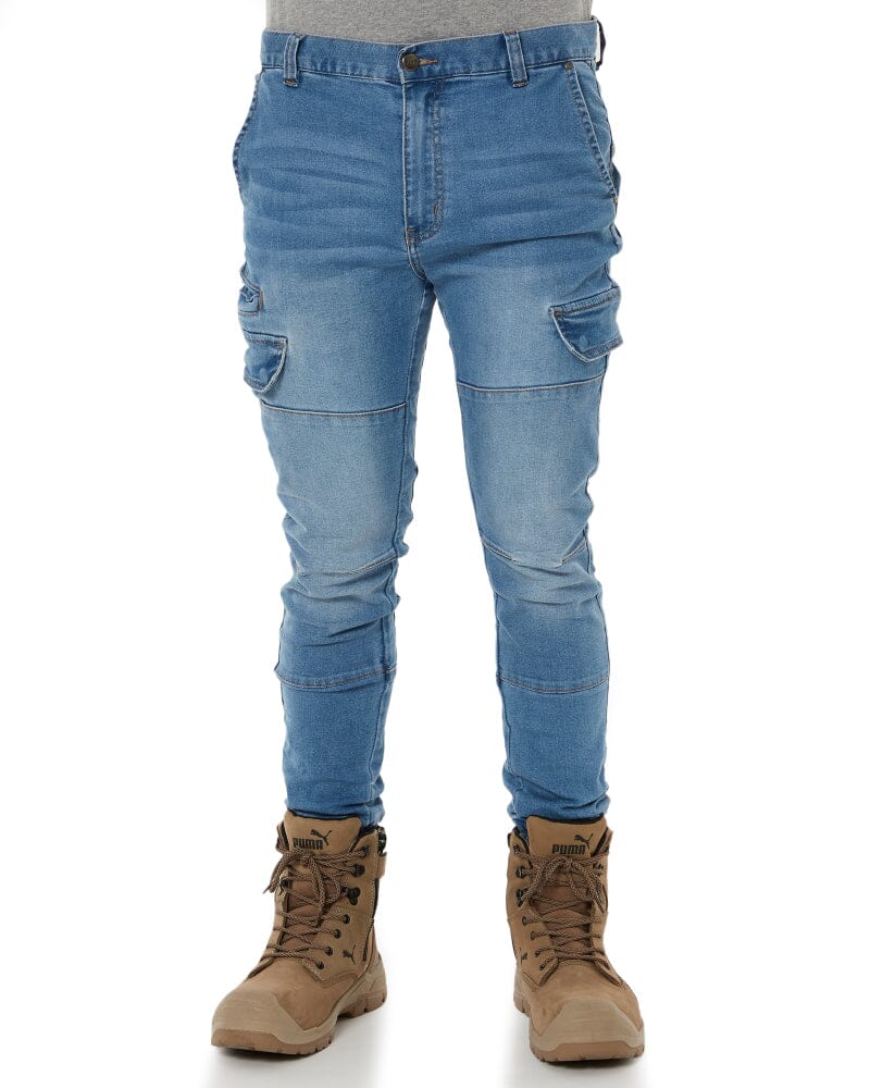 NXP.WRK Dozer Slim Fit Jogger Work Jean - Mid Blue | Buy Online