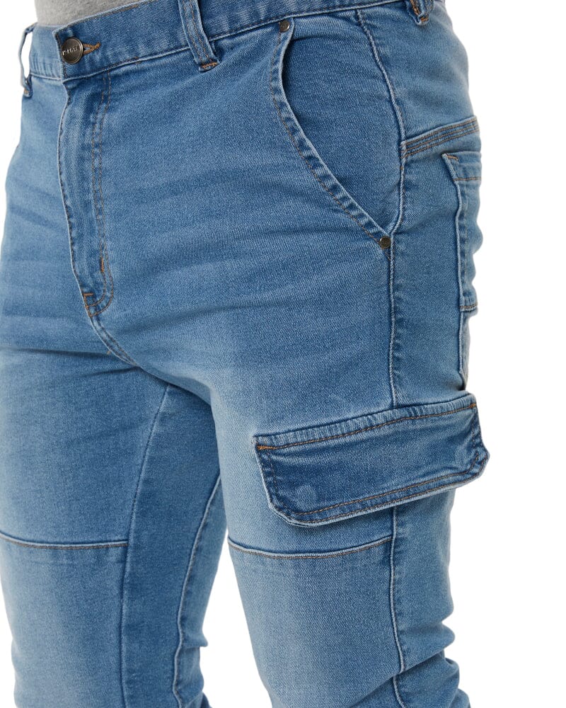 NXP.WRK Dozer Slim Fit Jogger Work Jean - Mid Blue | Buy Online