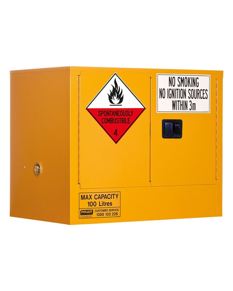 Pratt Safety Class 4 Dangerous Goods Storage Cabinet 100L 2 Doors 1 ...