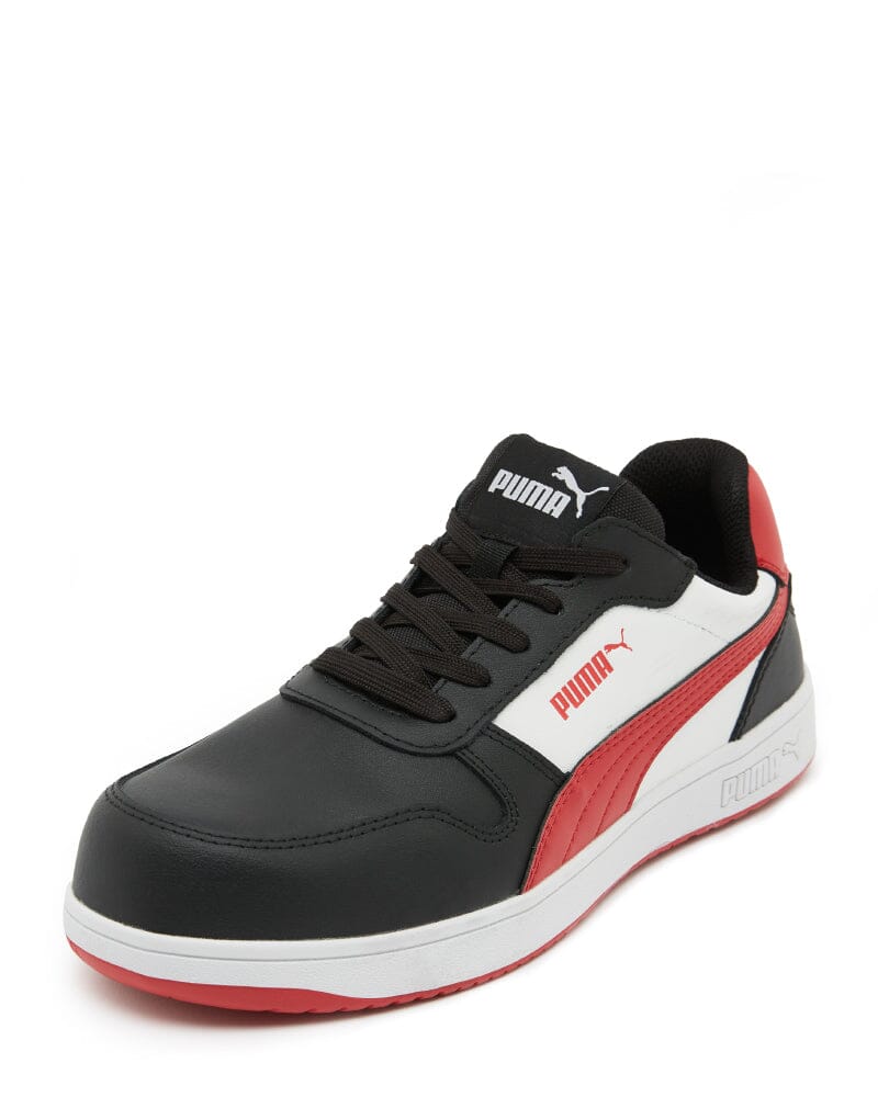 Puma Frontcourt Low Heritage Safety Shoe - Black/Red | Buy Online