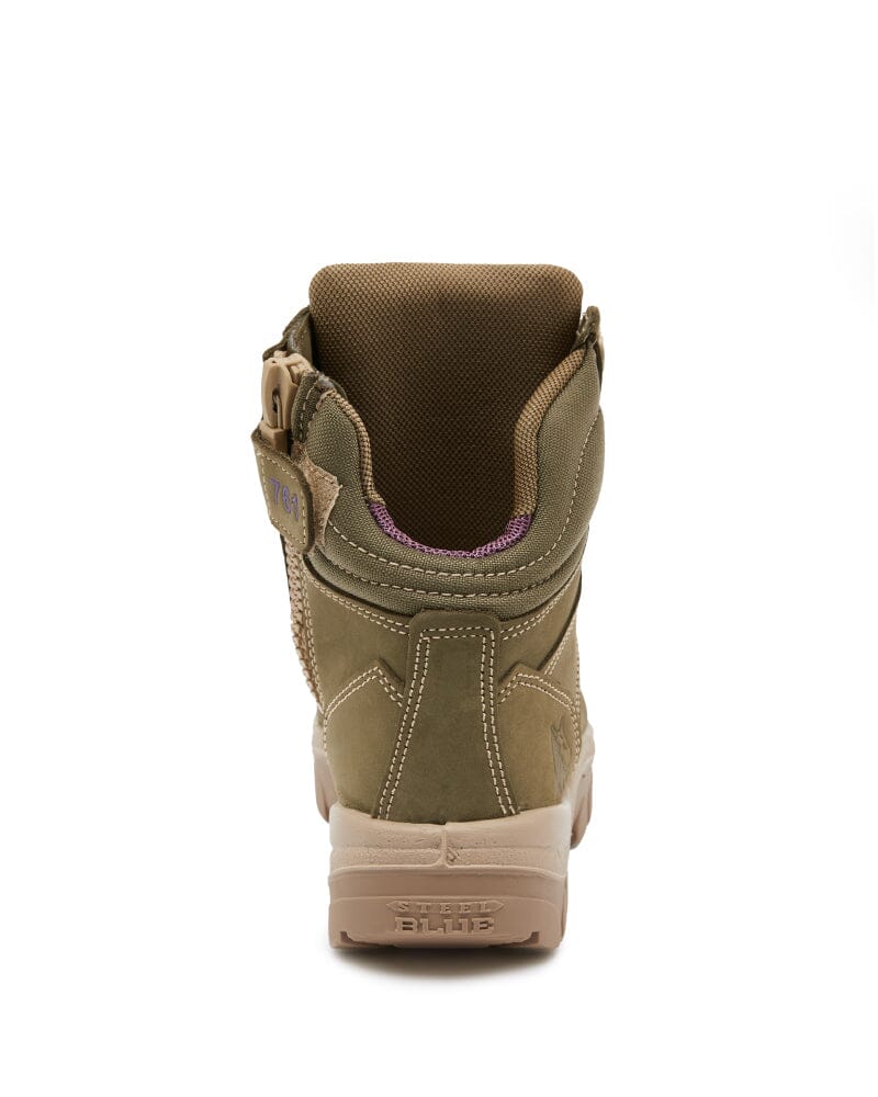 Steel Blue Ladies Southern Cross Lace Up Ankle Boot with Zip - Khaki ...