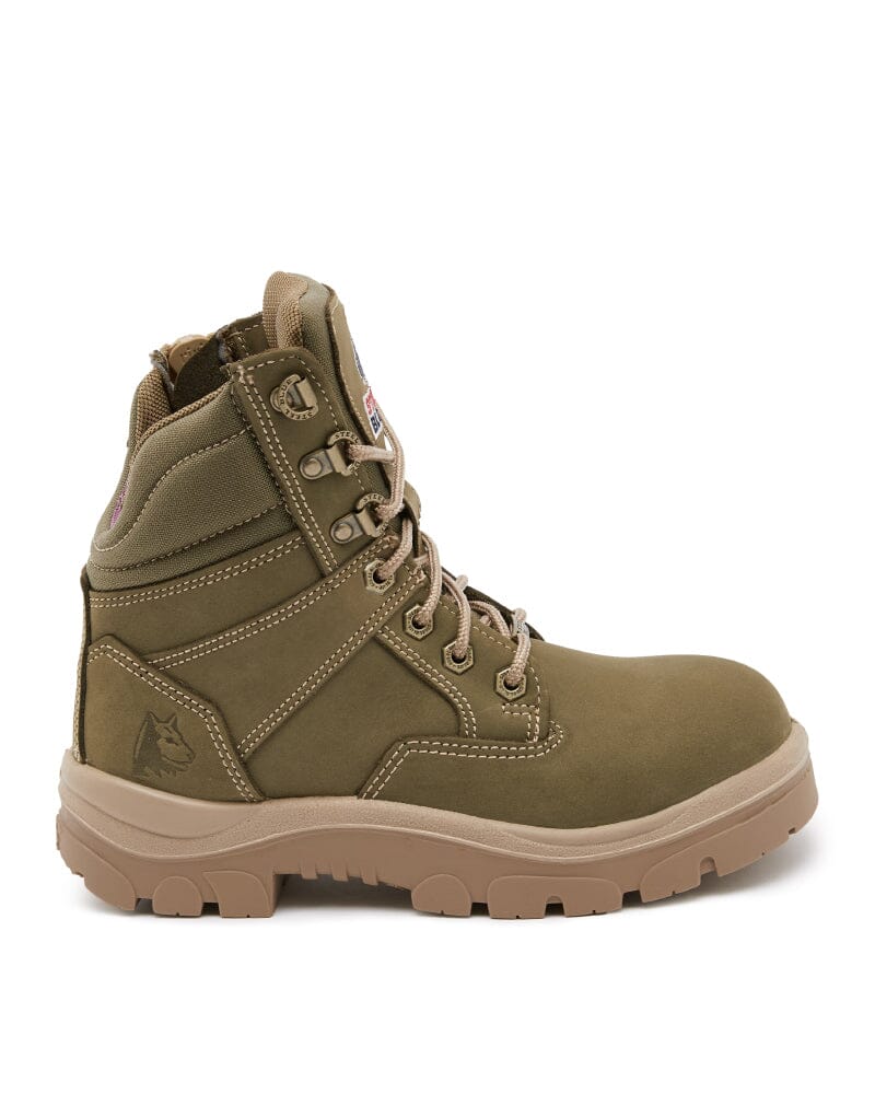 Steel Blue Ladies Southern Cross Lace Up Ankle Boot with Zip - Khaki ...