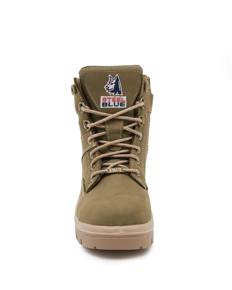 Steel Blue Ladies Southern Cross Lace Up Ankle Boot with Zip - Khaki ...