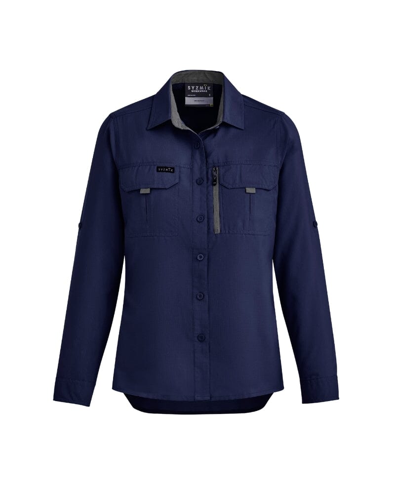 Syzmik Womens Outdoor Long Sleeve Shirt - Navy | Buy Online