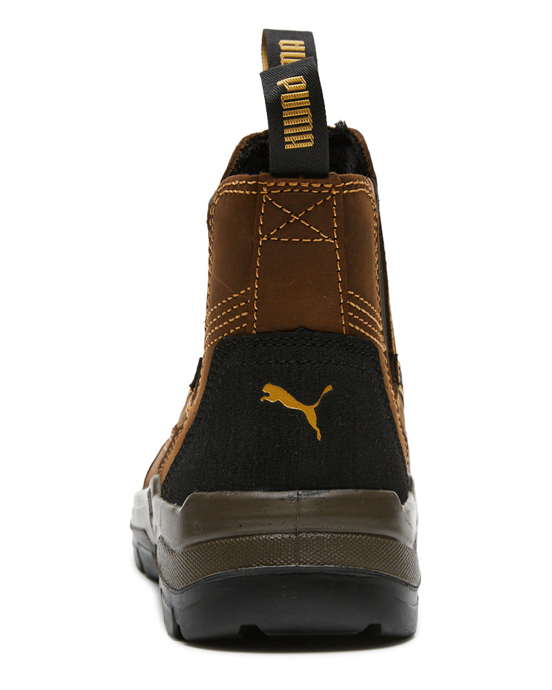 Puma Tanami Scuff Cap Elastic Sided Boot - Brown/Yellow | Buy Online