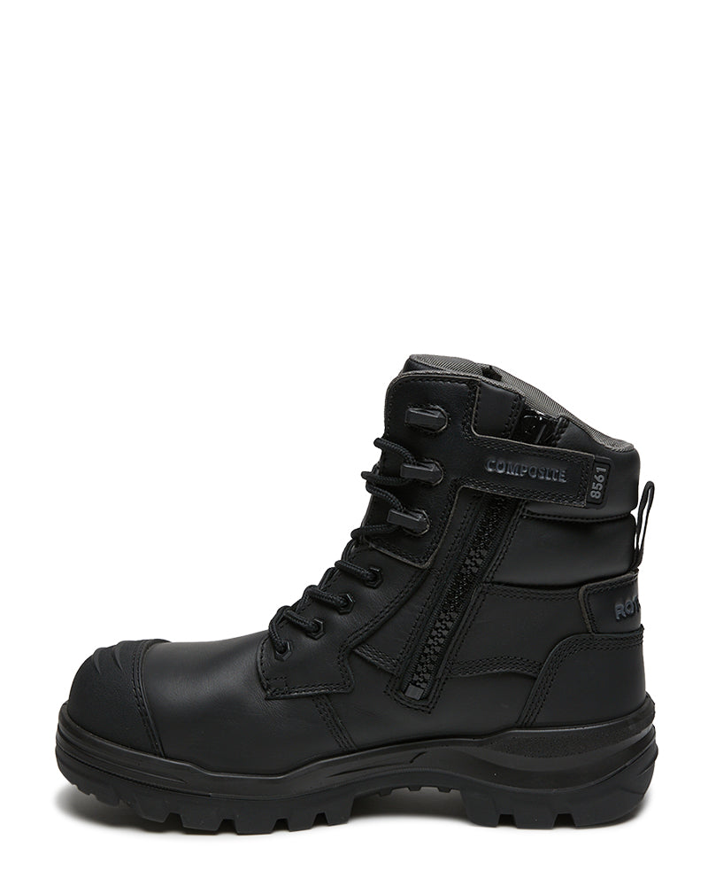 Blundstone RotoFlex 8561 High Zip Side Safety Boot - Black | Buy Online