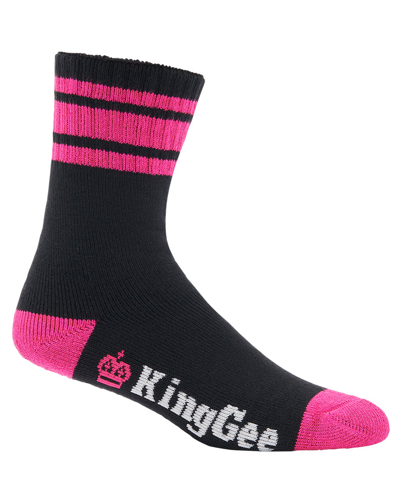 King Gee Bamboo Socks 3 pack - Black/Pink | Buy Online