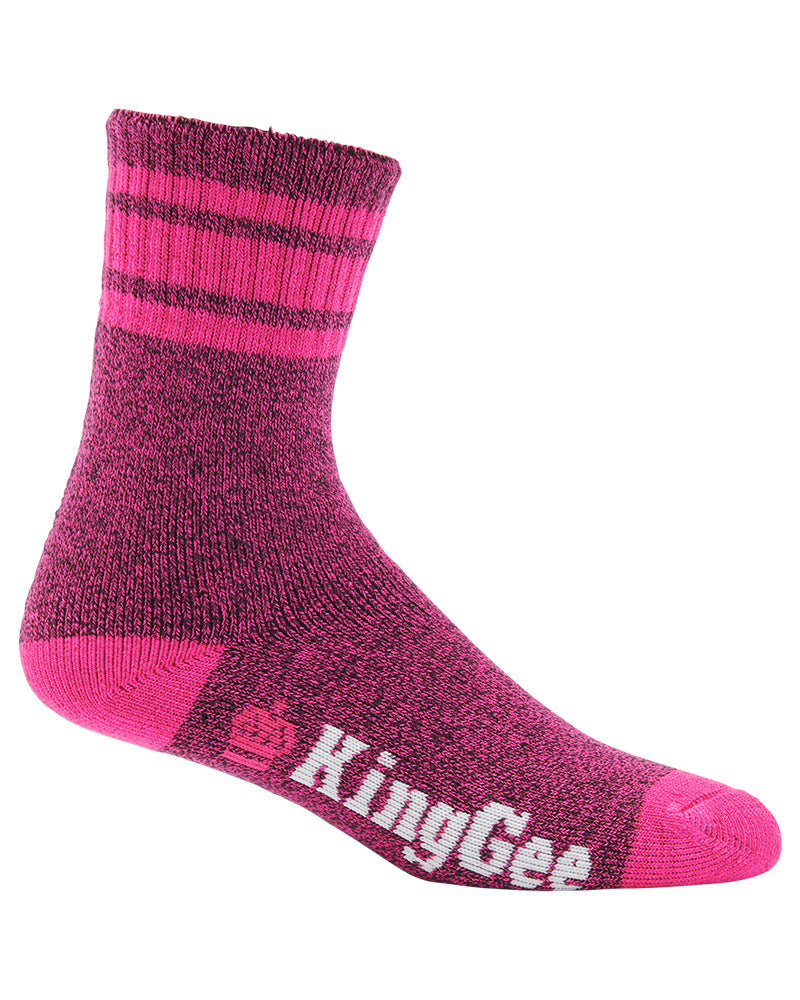 King Gee Bamboo Socks 3 pack - Pink/Marle | Buy Online