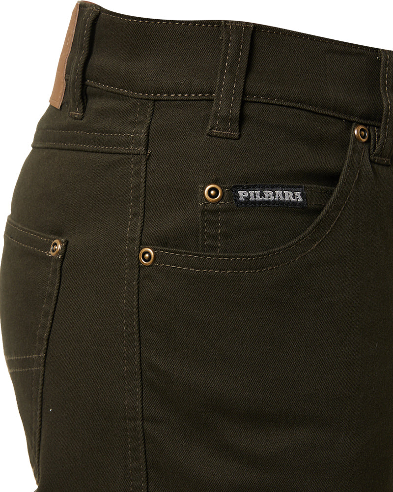 Pilbara Cotton Stretch Jeans - Moss | Buy Online