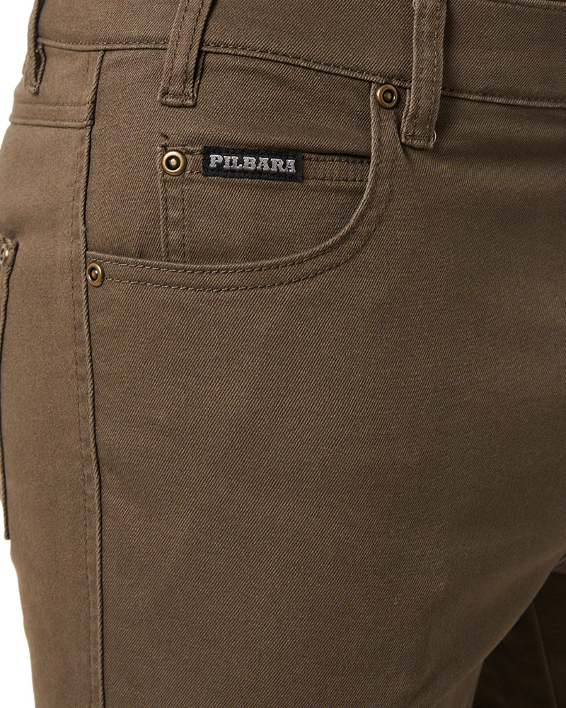 Pilbara Cotton Stretch Jean Short - Vintage Grey | Buy Online