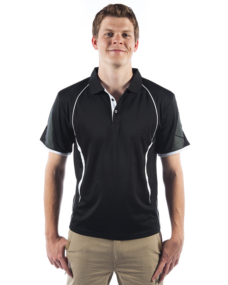 Biz Collection Razor Polo - Black/White | Buy Online