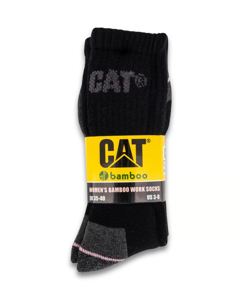 Caterpillar Womens Bamboo Work Socks 3pk - Black | Buy Online