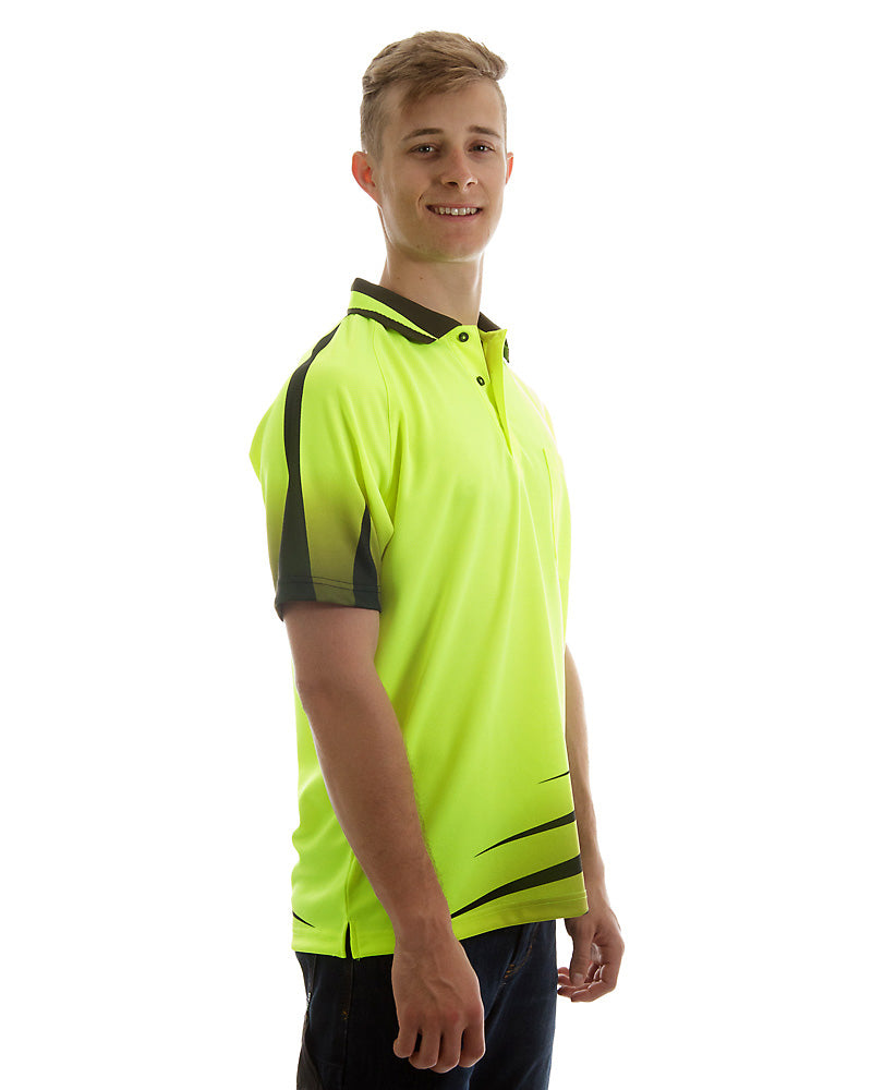 Johnny Bobbin Hi Vis Rippa Sub Polo Shirt - Lime/Black | Buy Online