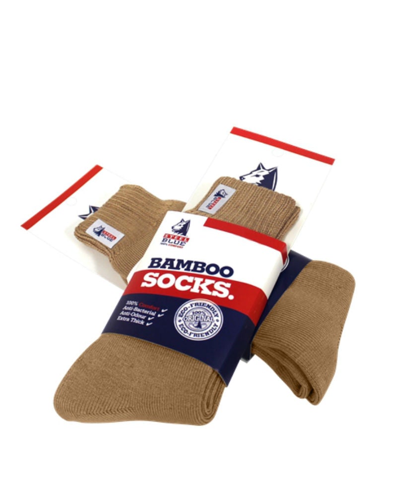 Steel Blue Bamboo Socks - Sand | Buy Online